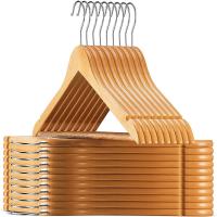 China Retro Wooden Suit Hangers Four Color Optional Solid Wood Hanger for sale