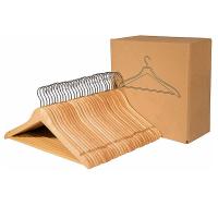 China Retro Wooden Suit Hangers Four Color Optional Solid Wood Hanger for sale