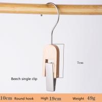China Beech Wooden Clip Hanger Natural Color Multifunctional 19cm  24cm for sale