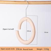 China Multifunctional Wooden Clothes Hanger Unpainted Scarf Ring Hanger for sale