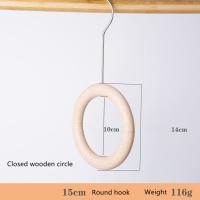 China Multifunctional Wooden Clothes Hanger Unpainted Scarf Ring Hanger for sale