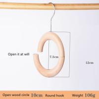 China Multifunctional Wooden Clothes Hanger Unpainted Scarf Ring Hanger for sale