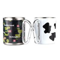 China Double Walled Stainless Steel Reusable Coffee Mug 220ml Customized With Carabiner Hook for sale