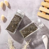China Square Glass 4 Oz Spice Shakers Salt Pepper Storage Seasoning Shaker With Lid for sale