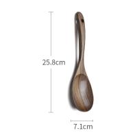 China Polished Shovel Spoon And Fork Set Household Log Black Walnut Kitchen Utensils for sale