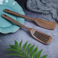 China Polished Shovel Spoon And Fork Set Household Log Black Walnut Kitchen Utensils for sale