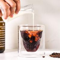 China Skeleton Shaped High Borosilicate Glass Cup Vodka Shot Double Wall Glass Cup for sale