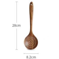 China Household Teak Wooden Utensil Set Acacia Kitchen Cooking Spoon For Non Stick Pan for sale