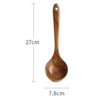 China Household Teak Wooden Utensil Set Acacia Kitchen Cooking Spoon For Non Stick Pan for sale