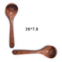China Log Teak Kitchen Wooden Utensils Round Square Non Stick Pan Wooden Spoon for sale