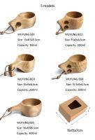 China Camping 200ml 6.83 oz Wooden Drinking Cup Traditional Lightweight Coffee Mug for sale