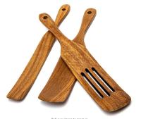 China 13.8 inch Long Kitchen Wooden Utensils Innovative Teak Kitchenaid Mixing Spatula for sale