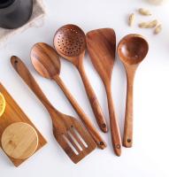 China Customized Logo Teak Kitchen Wooden Utensils Six-Piece Jujube Spatula for sale