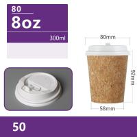 China Cork Take Away Paper Cup 420ml 500ml Commercial Kraft Paper Coffee Cup for sale