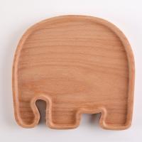 China Cartoon Wooden Serving Plates Children Food Supplement Divided Dinner Plate for sale