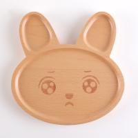 China Cartoon Wooden Serving Plates Children Food Supplement Divided Dinner Plate for sale
