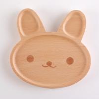 China Cartoon Wooden Serving Plates Children Food Supplement Divided Dinner Plate for sale