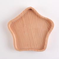 China Cartoon Wooden Serving Plates Children Food Supplement Divided Dinner Plate for sale