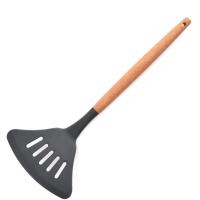 China 17 Piece Wooden Handle Silicone Spatula Set Printed LOGO For Cooking for sale