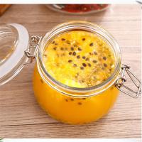 China Square Round Clear Glass Container 450ml 800ml 2200ml With Airtight Lid for sale
