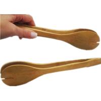 China Vegetable 20cm 25cm Wooden Cooking Utensils Bamboo Baking Bread Pastry Serving Tongs for sale