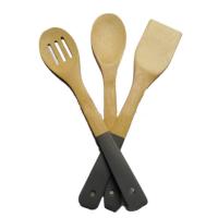 China Natural Kitchenaid Bamboo Spatula 30cm Length Long Handle Cooking Utensils for sale