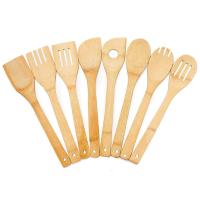 China Long Handle Kitchen Wooden Utensils 30cm Length Bamboo Cooking Spoon for sale