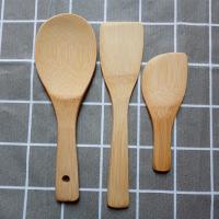 China Long Handle Kitchen Wooden Utensils 30cm Length Bamboo Cooking Spoon for sale