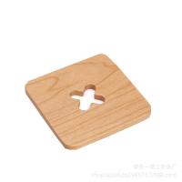 China Khaki Beech Wooden Cooking Utensils Custom Insulation Square Wooden Placemats for sale