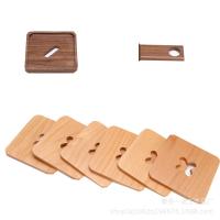 China Khaki Beech Wooden Cooking Utensils Custom Insulation Square Wooden Placemats for sale