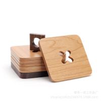 China Khaki Beech Wooden Cooking Utensils Custom Insulation Square Wooden Placemats for sale