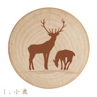 China Simple Log Wooden Magnetic Refrigerator Stickers Khaki Lettering Logo for sale