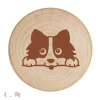 China Simple Log Wooden Magnetic Refrigerator Stickers Khaki Lettering Logo for sale