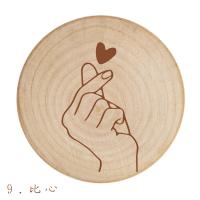 China Simple Log Wooden Magnetic Refrigerator Stickers Khaki Lettering Logo for sale
