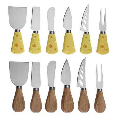 China Stainless Steel Wood Handle Cheese Knives Modern Butter Steak Knife And Fork Set for sale