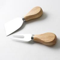 China Oak Handle Pizza Wooden Cheese Knife Set Stainless Steel Four Piece for sale