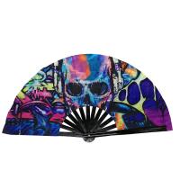 China Large Size Bamboo Customized Hand Fans Rave Fan Loud Fan 33cm 13inch for sale