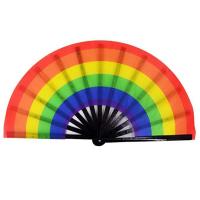 China Large Size Bamboo Customized Hand Fans Rave Fan Loud Fan 33cm 13inch for sale