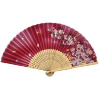 China Promotional Rave Fan Bamboo Customized Hand Fans Nylon Fabric For Party for sale