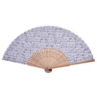 China Party Wedding Gift Spanish Mini Bamboo Silk Fabric Hand Fan Custom Printed Folding for sale