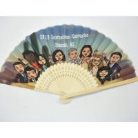 China Party Wedding Gift Spanish Mini Bamboo Silk Fabric Hand Fan Custom Printed Folding for sale
