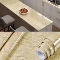 China Gold Vein Marble PVC Self Adhesive Furniture Vinyl Wrap 450mm 1220mm Width for sale