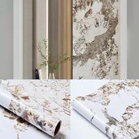 China Gold Vein Marble PVC Self Adhesive Furniture Vinyl Wrap 450mm 1220mm Width for sale
