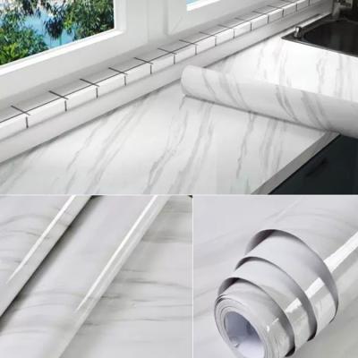 China Gold Accent Marble PVC Self Adhesive Film 1.52m x 50m Kitchen Cabinet Wrap for sale