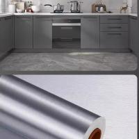 China Self Adhesive Metallic Brushed PVC Decorative Film 0.12mm 500m Roll for Wardrobe Door for sale