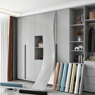 China Eco Friendly Stain Resistant PVC Self Adhesive Film 0.05mm 0.20mm for Furniture Color Transformation for sale