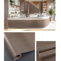 China Tech Wood Grain PVC Decorative Film 50m x 4ft Waterproof Self Adhesive Furniture Wrap for sale