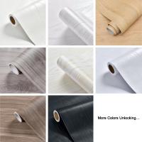 China Realistic Wood Texture PVC Furniture Film Waterproof Self Adhesive 0.2mm Thick Home Office Decor for sale