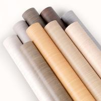 China Realistic Wood Texture PVC Furniture Film Waterproof Self Adhesive 0.2mm Thick Home Office Decor for sale