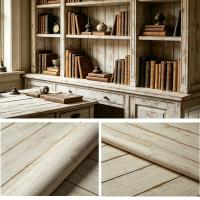 China Distressed White Pine PVC Decorative Film 1220mm Self-Adhesive Vintage Furniture Refinishing Wrap for sale